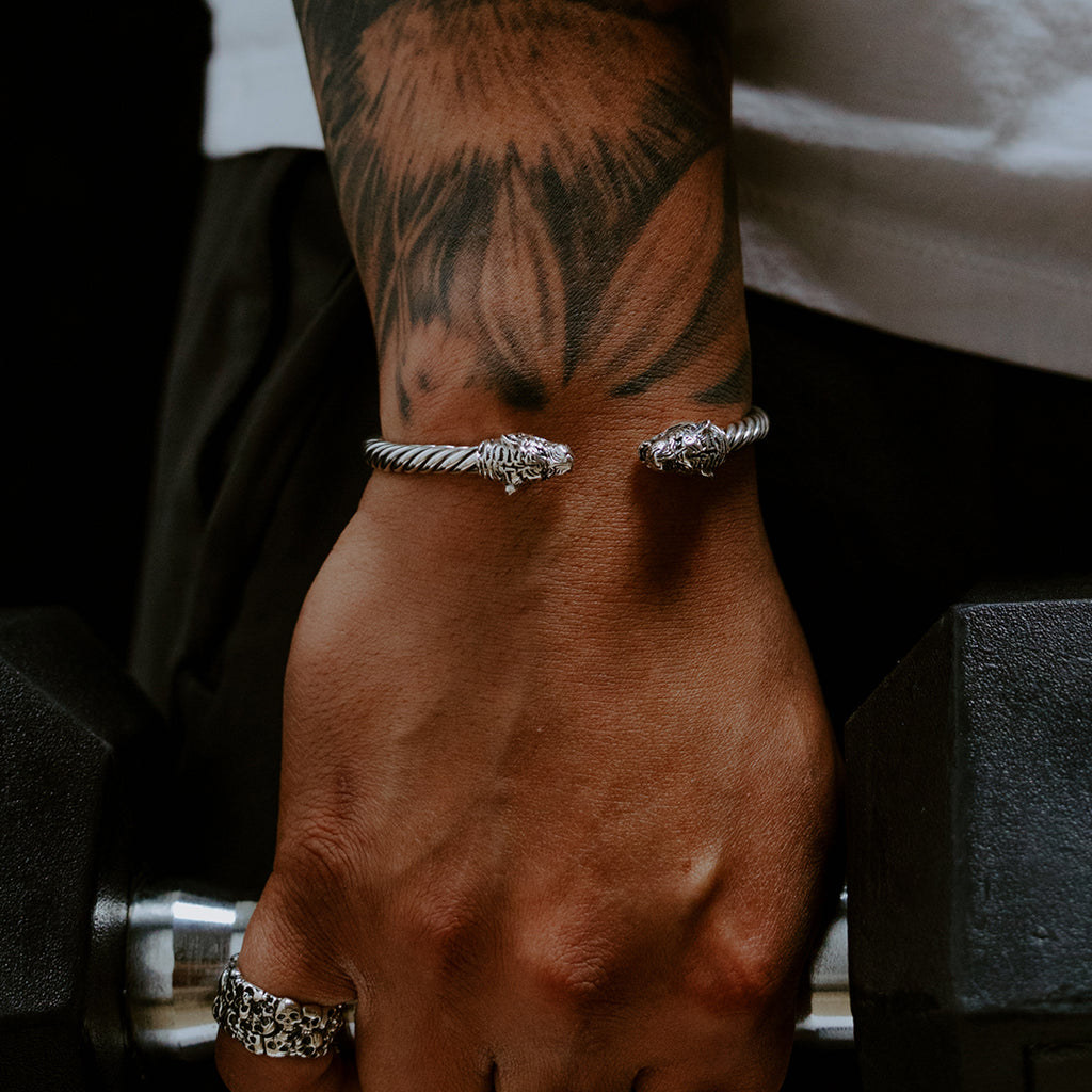Prowling Tiger Cuff – Silver Phantom Jewelry