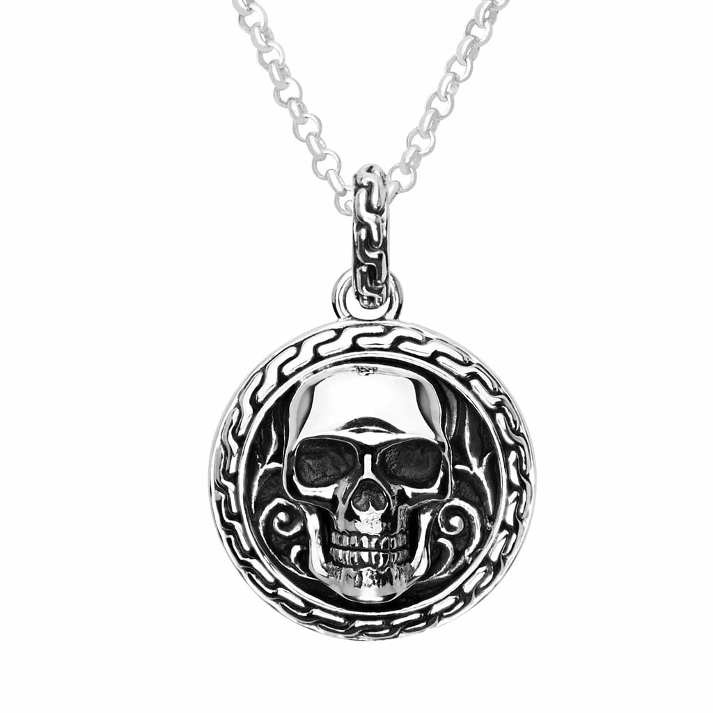 Skull Emblem Necklace – Silver Phantom Jewelry