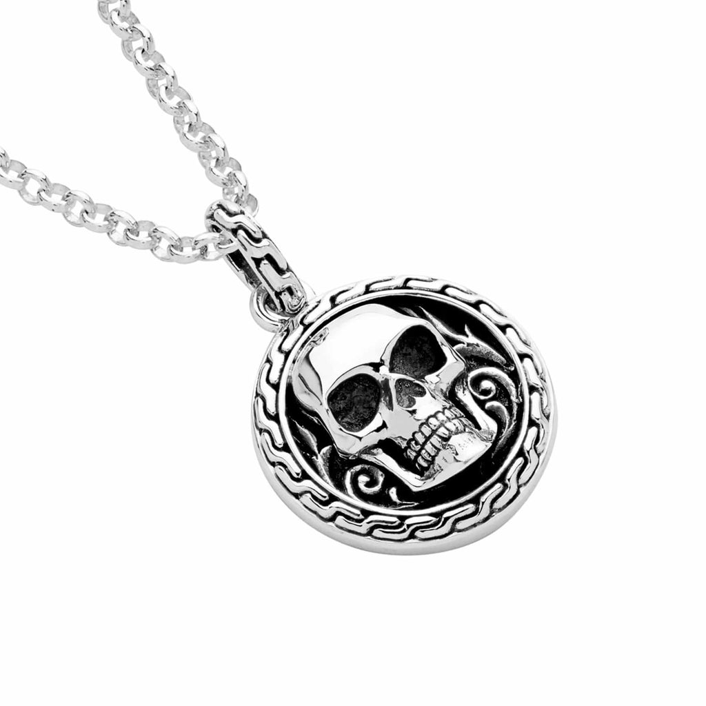 Skull Emblem Necklace – Silver Phantom Jewelry