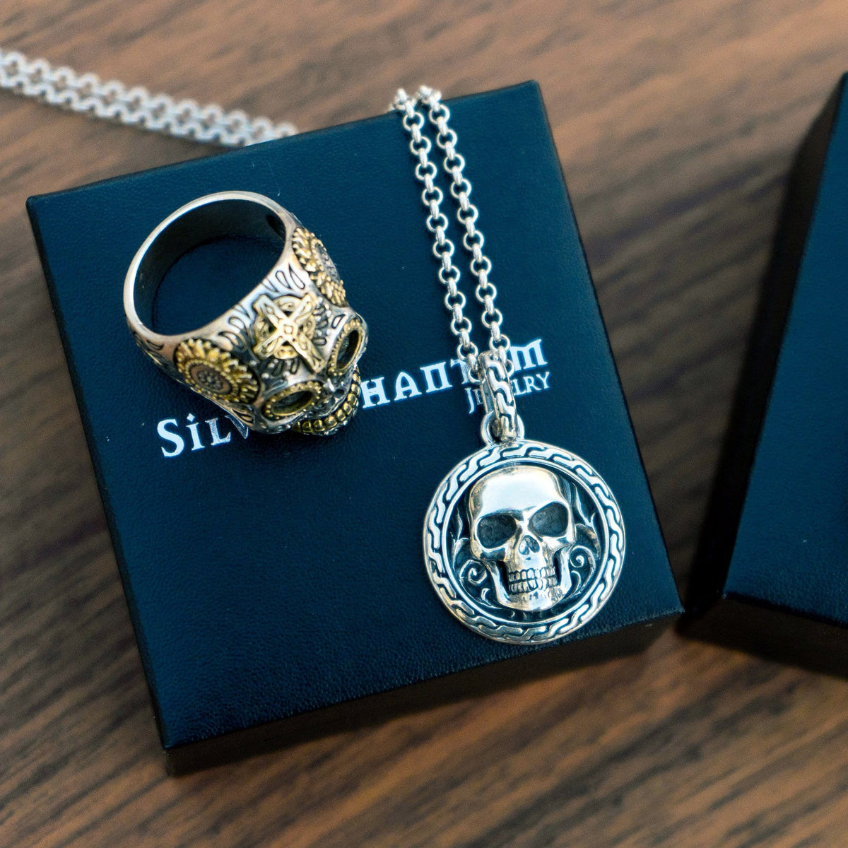 Skull Emblem Necklace – Silver Phantom Jewelry